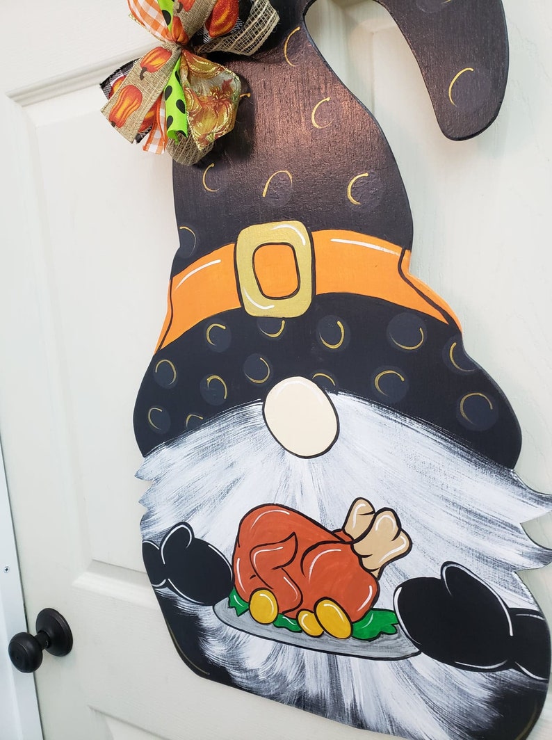 Gnome Thanksgiving Turkey Door Hanger Door Decor | Etsy