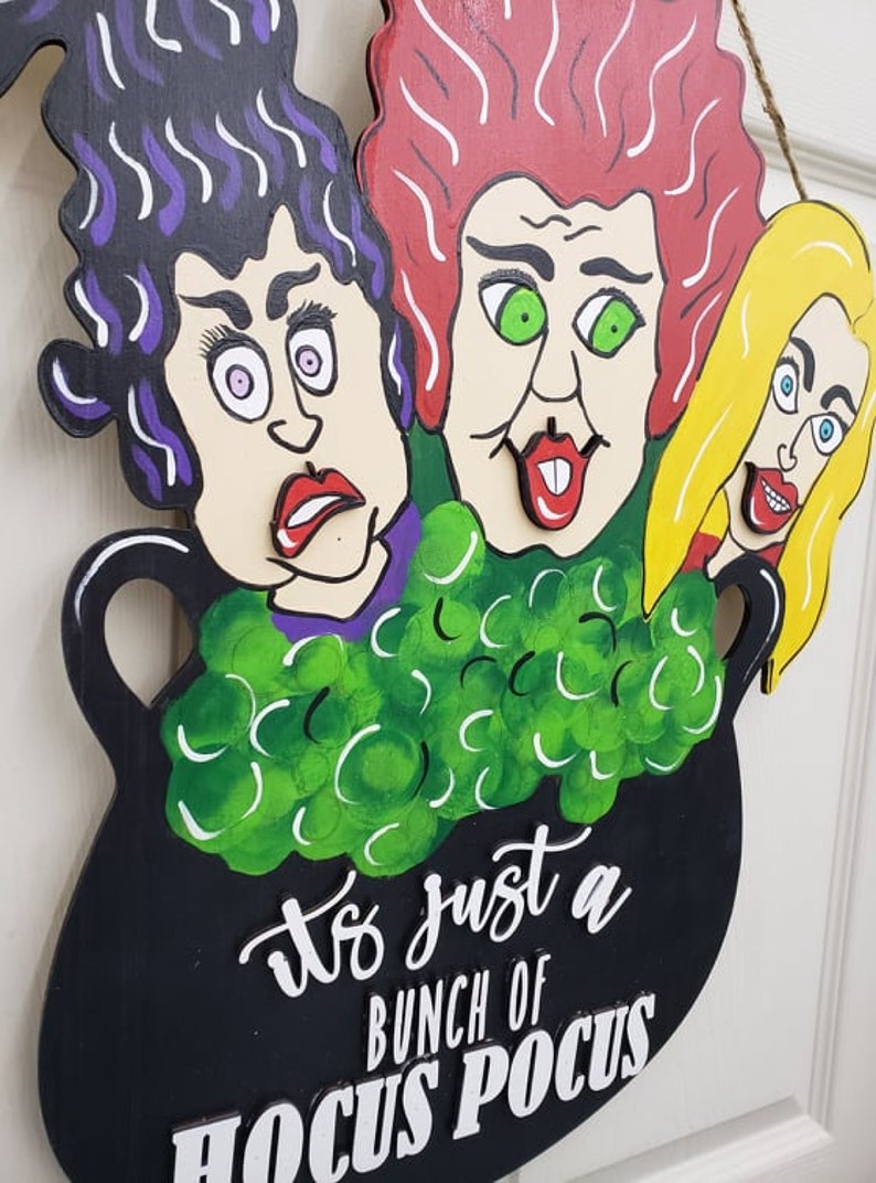 Sanderson Sisters Hocus Pocus Witch Cauldronhalloween Door | Etsy