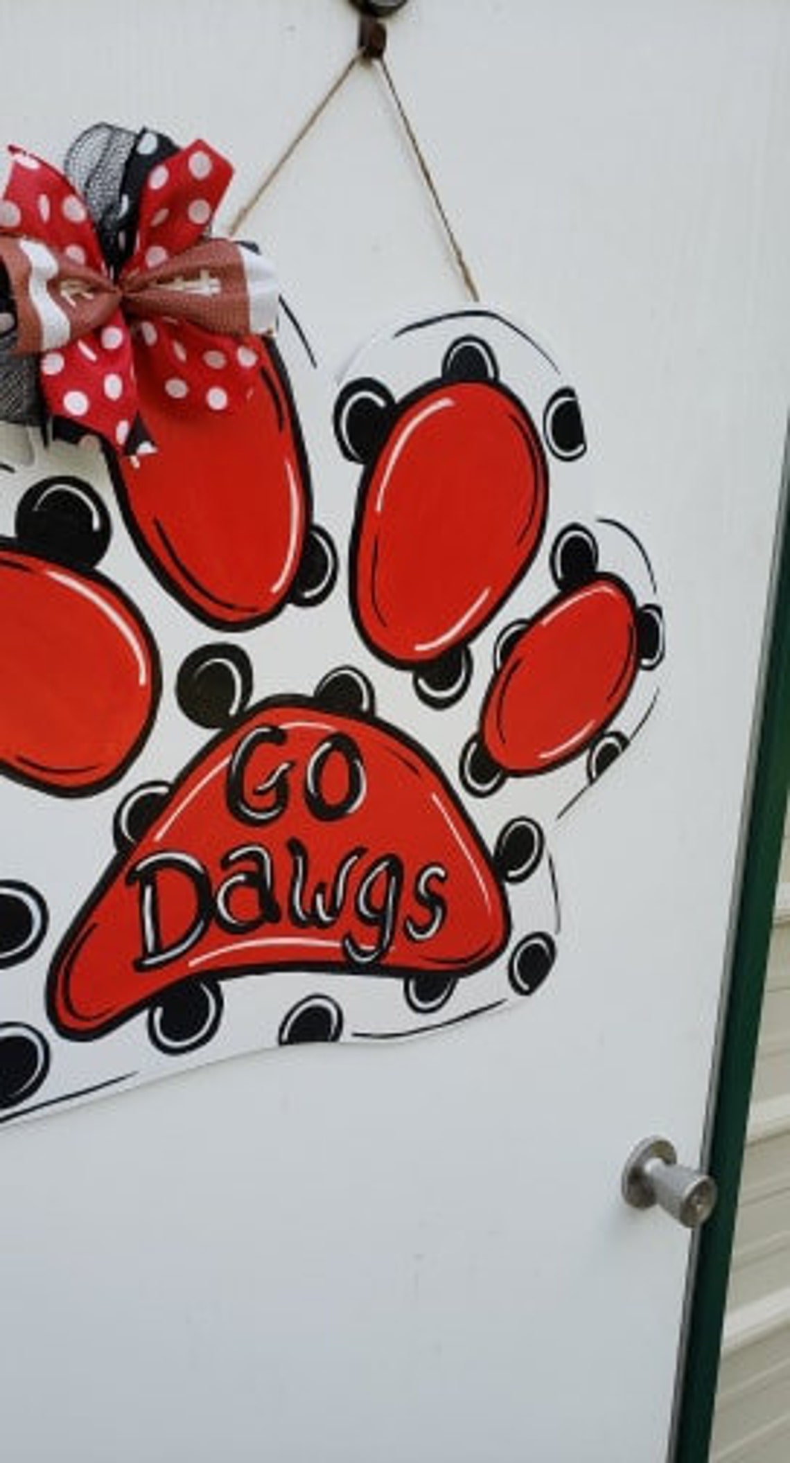 Go Dogs Go Dawgs Paw Print Door hanger Door DecorWreath | Etsy