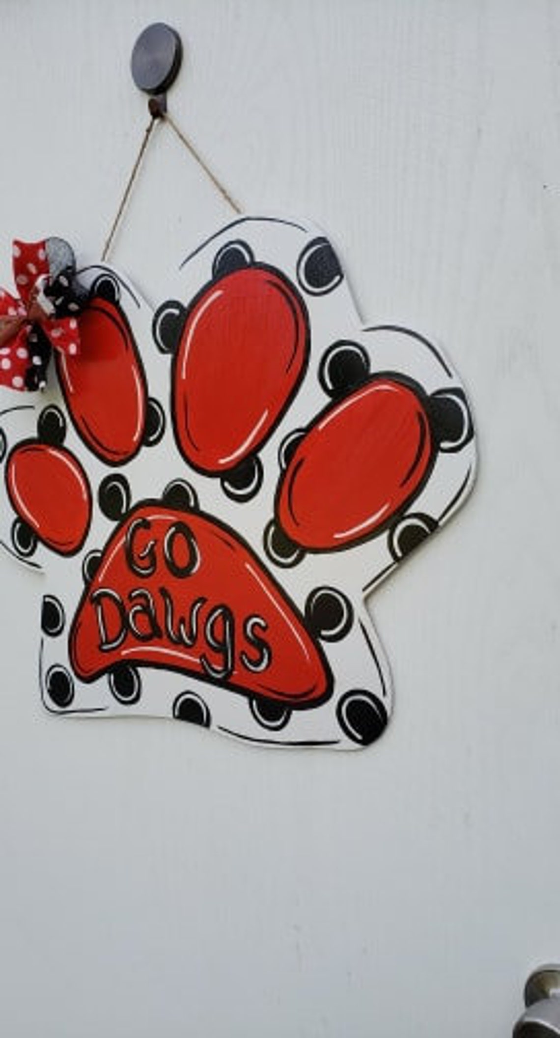 Go Dogs Go Dawgs Paw Print Door hanger Door DecorWreath | Etsy