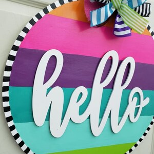 Hello, Rainbow, Round, Door Hanger - Etsy