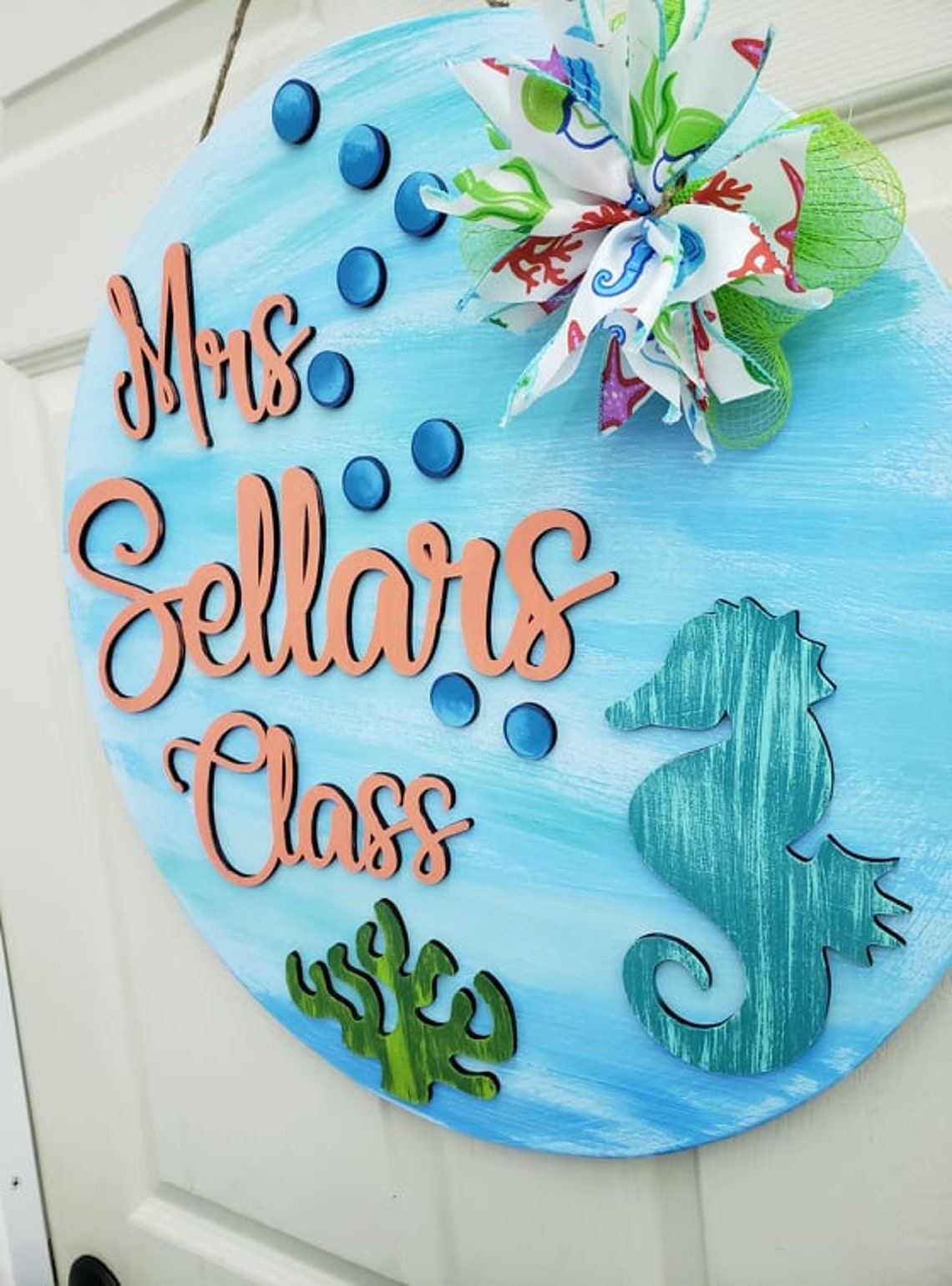 Class Teacher Ocean Sea Themed Door Hanger - Etsy