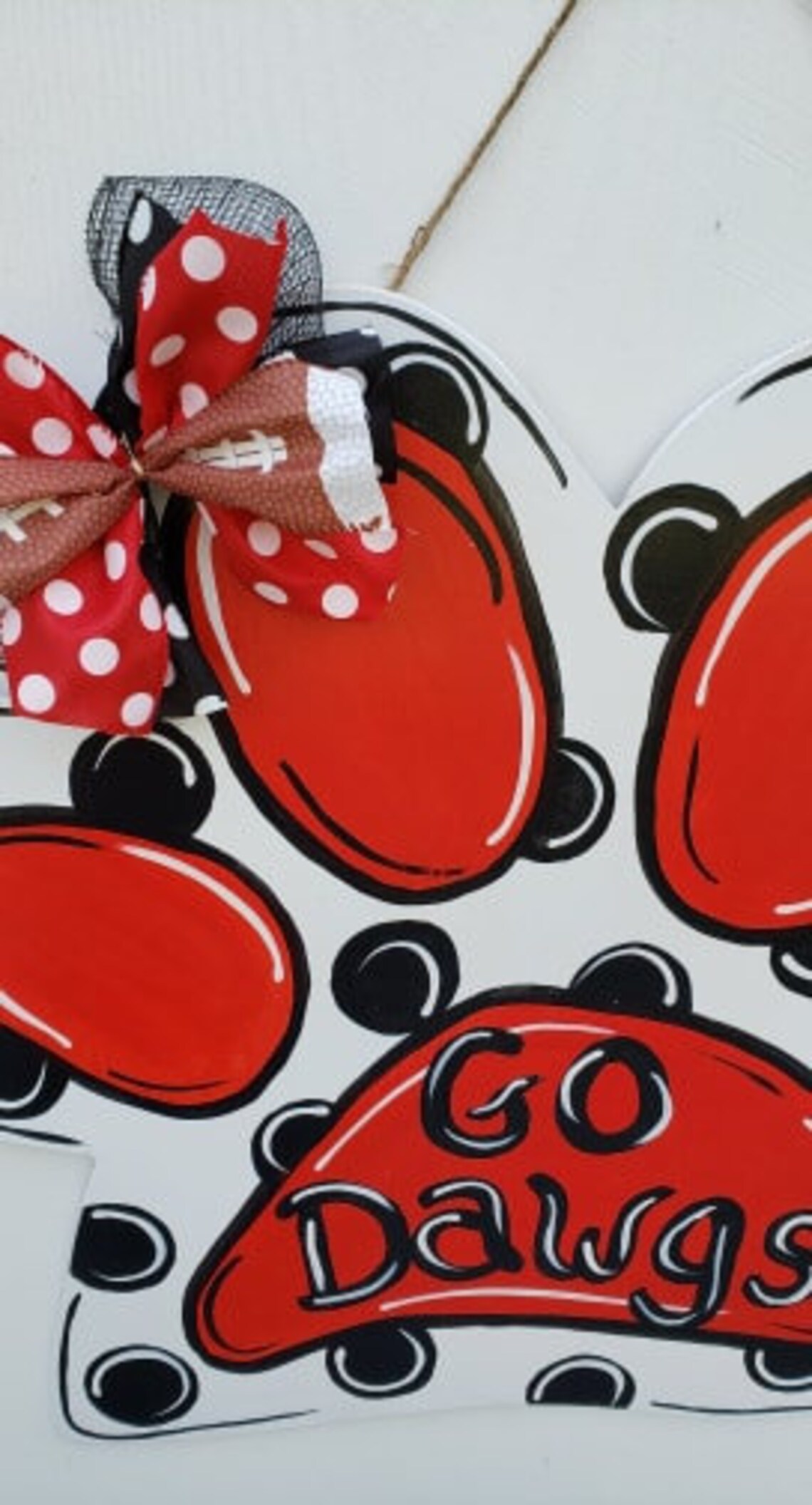 Go Dogs Go Dawgs Paw Print Door hanger Door DecorWreath | Etsy