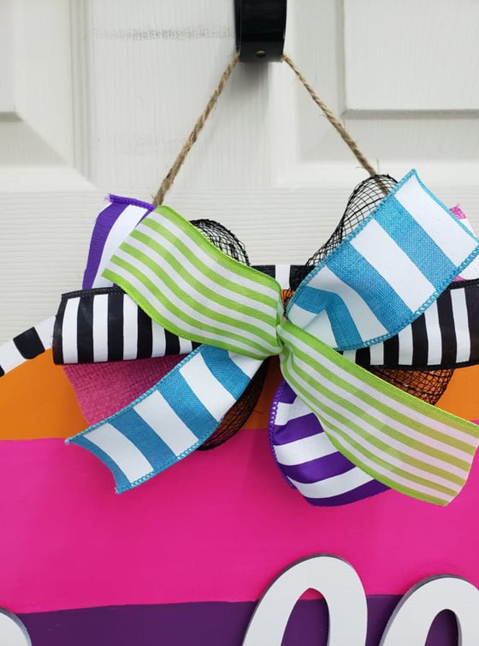 Hello Rainbow Round Door Hanger | Etsy