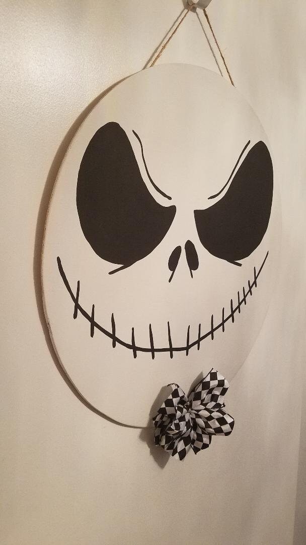 Jack Skellington Door Hanger Door Decor Halloween | Etsy