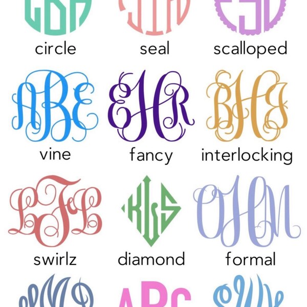 Monogram Sticker - Etsy