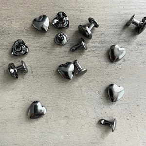 Heart Rivets: 9mm Double Cap Rivets for Bag Making (20/50 Sets) - Etsy