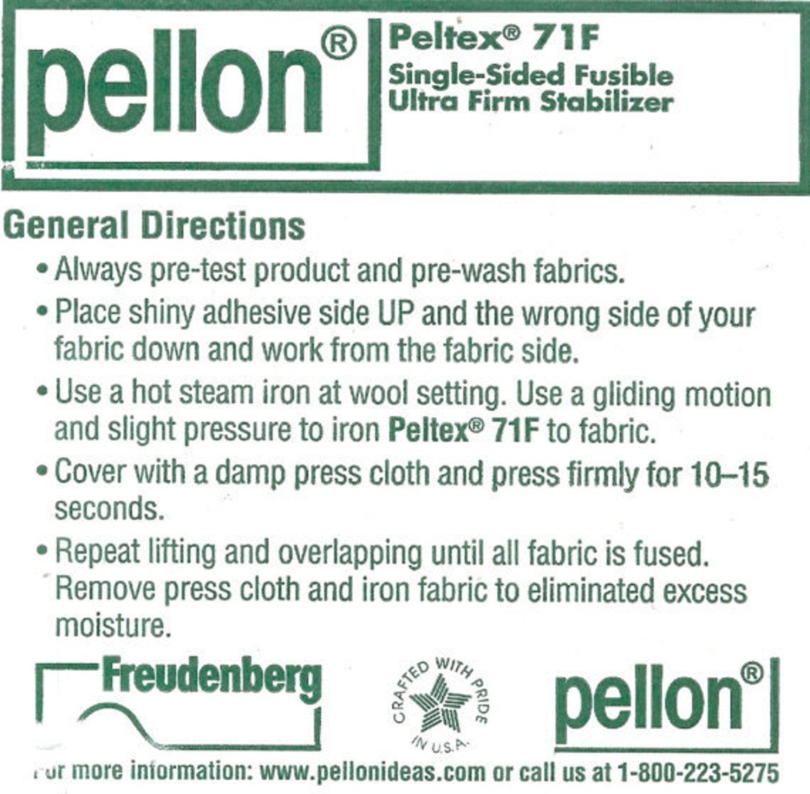 Pellon Peltex 71F Fusible White Interfacing, 20" Wide - Etsy