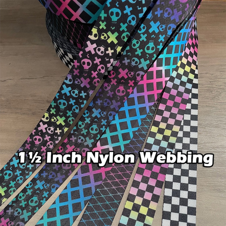 1.5 Inch Nylon Seat Belt Webbing by the Yard - Specialty Patterns - Etsy