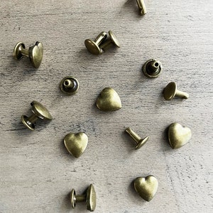 Heart Rivets: 9mm Double Cap Rivets for Bag Making (20/50 Sets) - Etsy