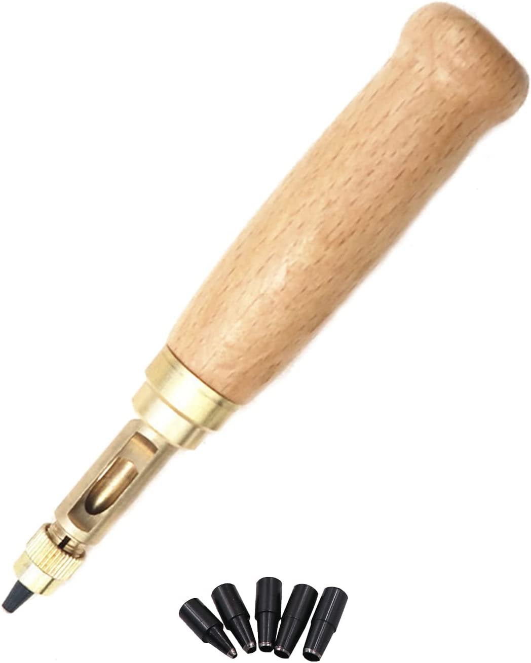 Adjustable Japanese Screw Hole Punch: Brass & Wood, 6 Tips - Etsy