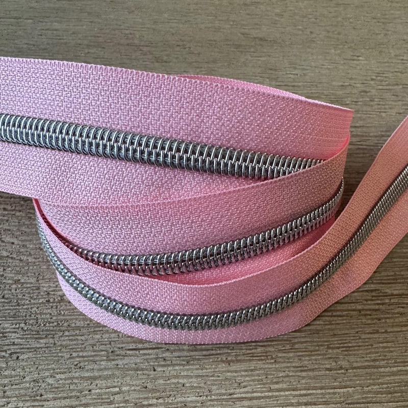 Pink and Silver Zipper - Etsy