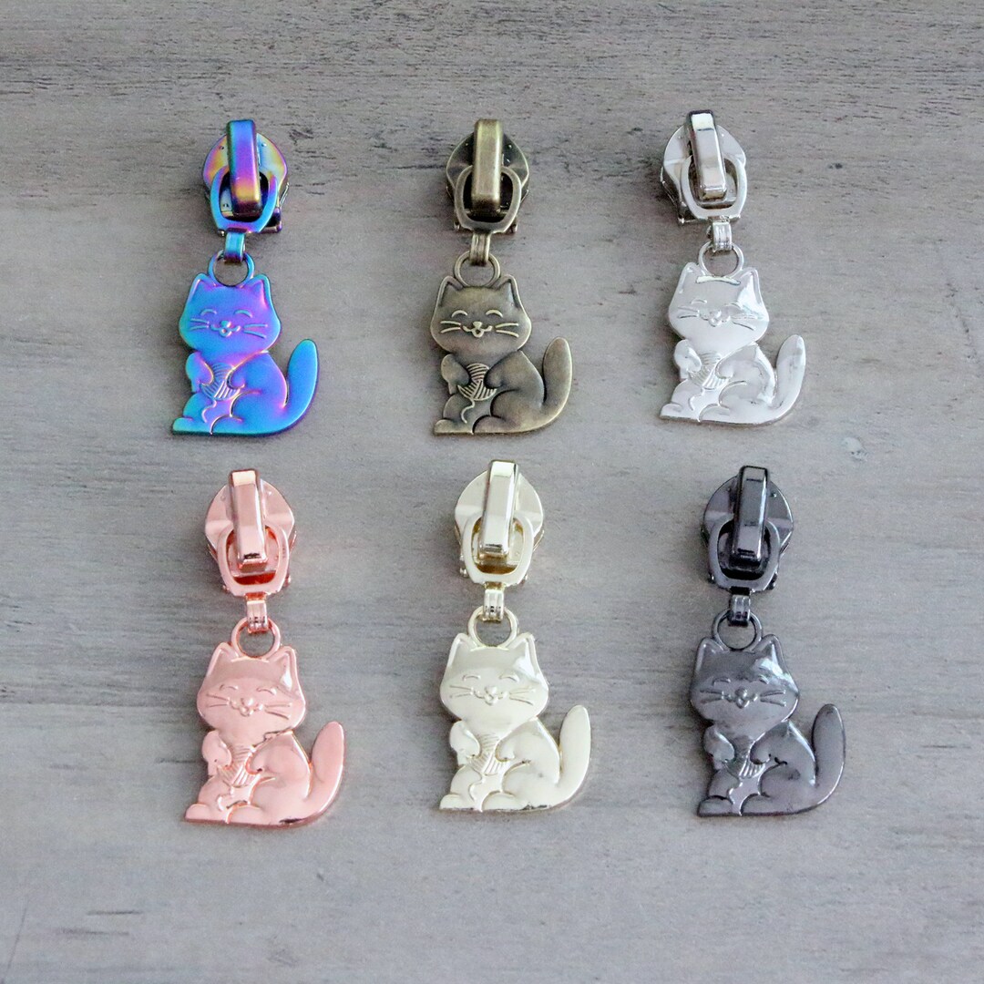 Cat With Yarn Zipper Pulls (5 Pcs) Designed for #5 Nylon Zipper Tape ...
