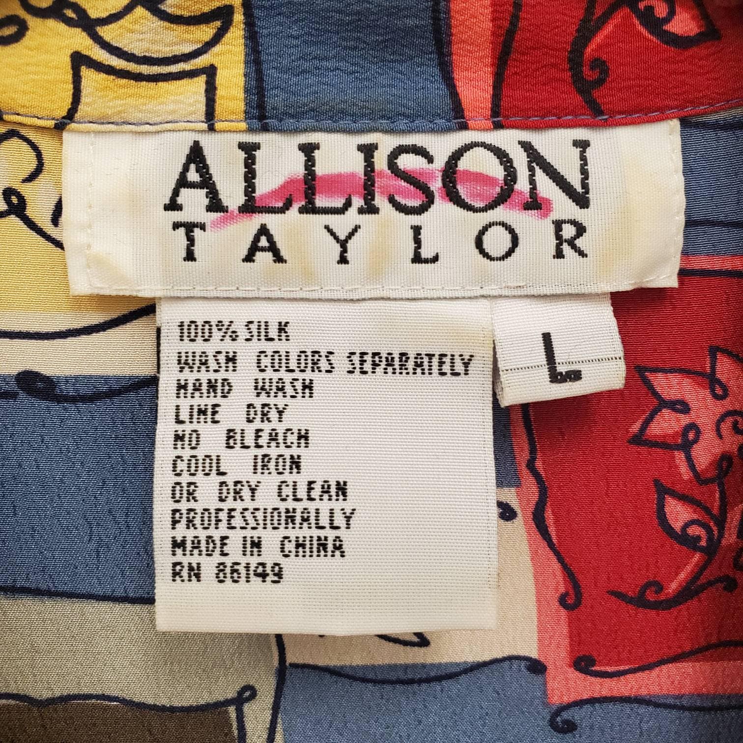 Vintage 1990s Allison Taylor Short Sleeve Button Down Blue Floral Print ... Vintage 1990s Allison Taylor Short Sleeve Button Down Blue Floral Print ...