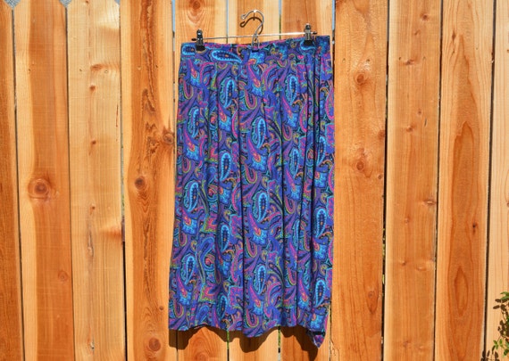 Vintage 1990s Maggie McNaughton Black Colorful Paisle… - Gem