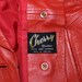 Women's Cherry London Red Short Genuine Leather Demi-season Tailored ...