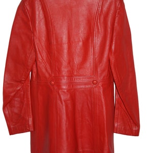 Women's Cherry London Red Short Genuine Leather Demi-season Tailored ...