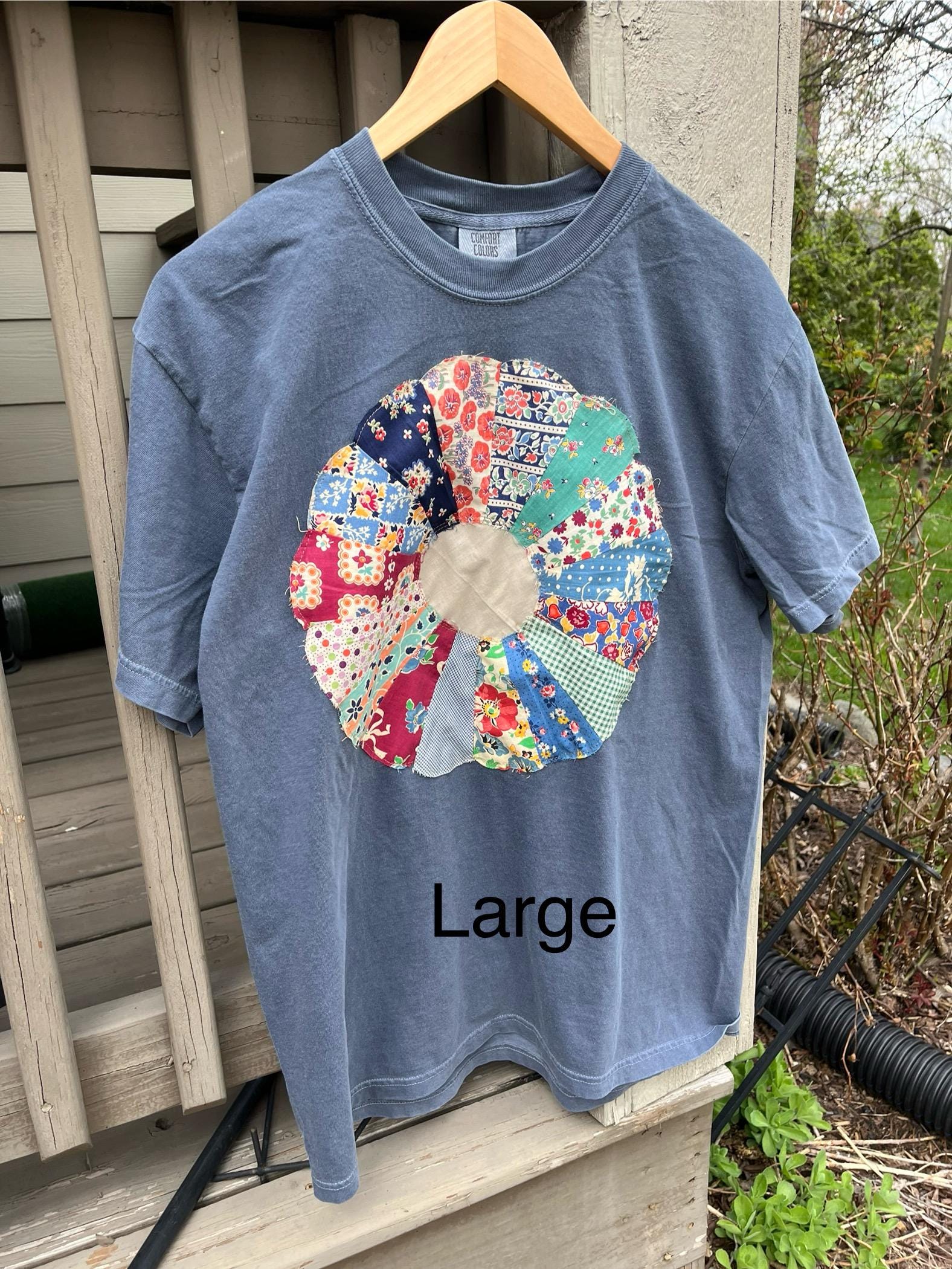 New Comfort Colors Tee With Vintage Handsewn Quilt Block. M, L, XL, 2XL ...