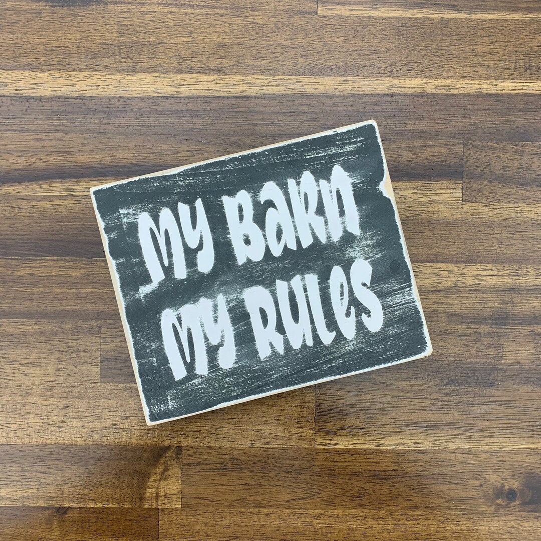 My Barn My Rules Wood Sign, Equestrian Decor, Horse Gift - Etsy