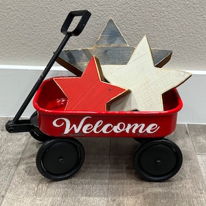 Red Wagon, Small Red Wagon, Red Wagon Decor, Red Wagon Table Decor ...