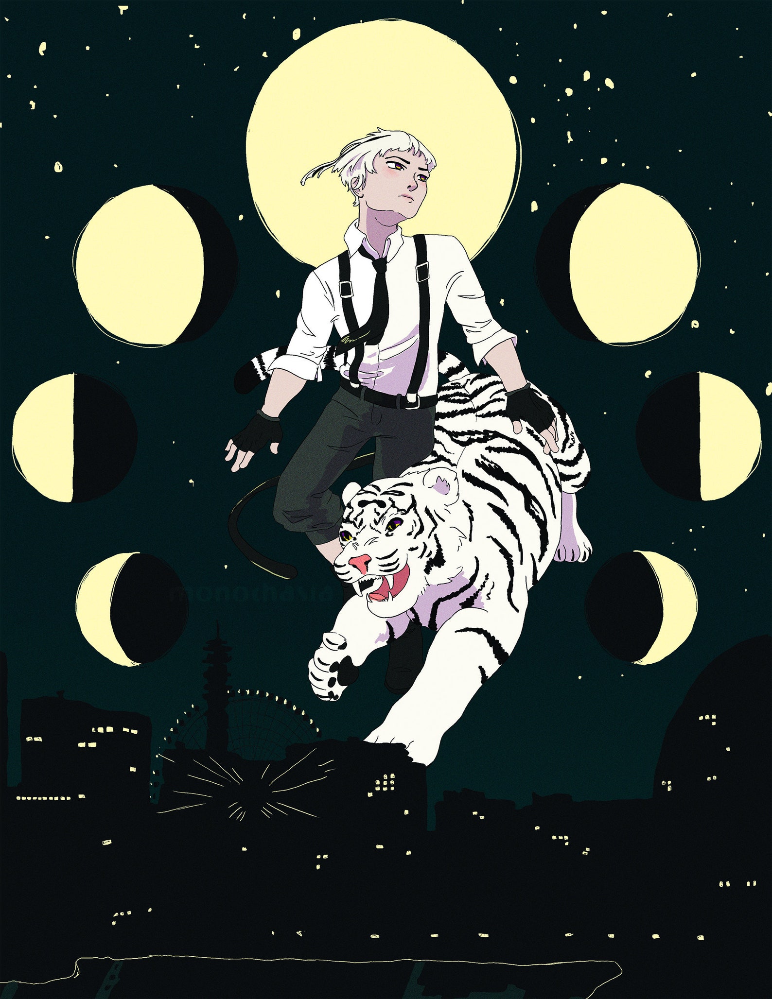 Nakajima Atsushi Beast Beneath the Moonlight Print // 8.5"x11" - Etsy