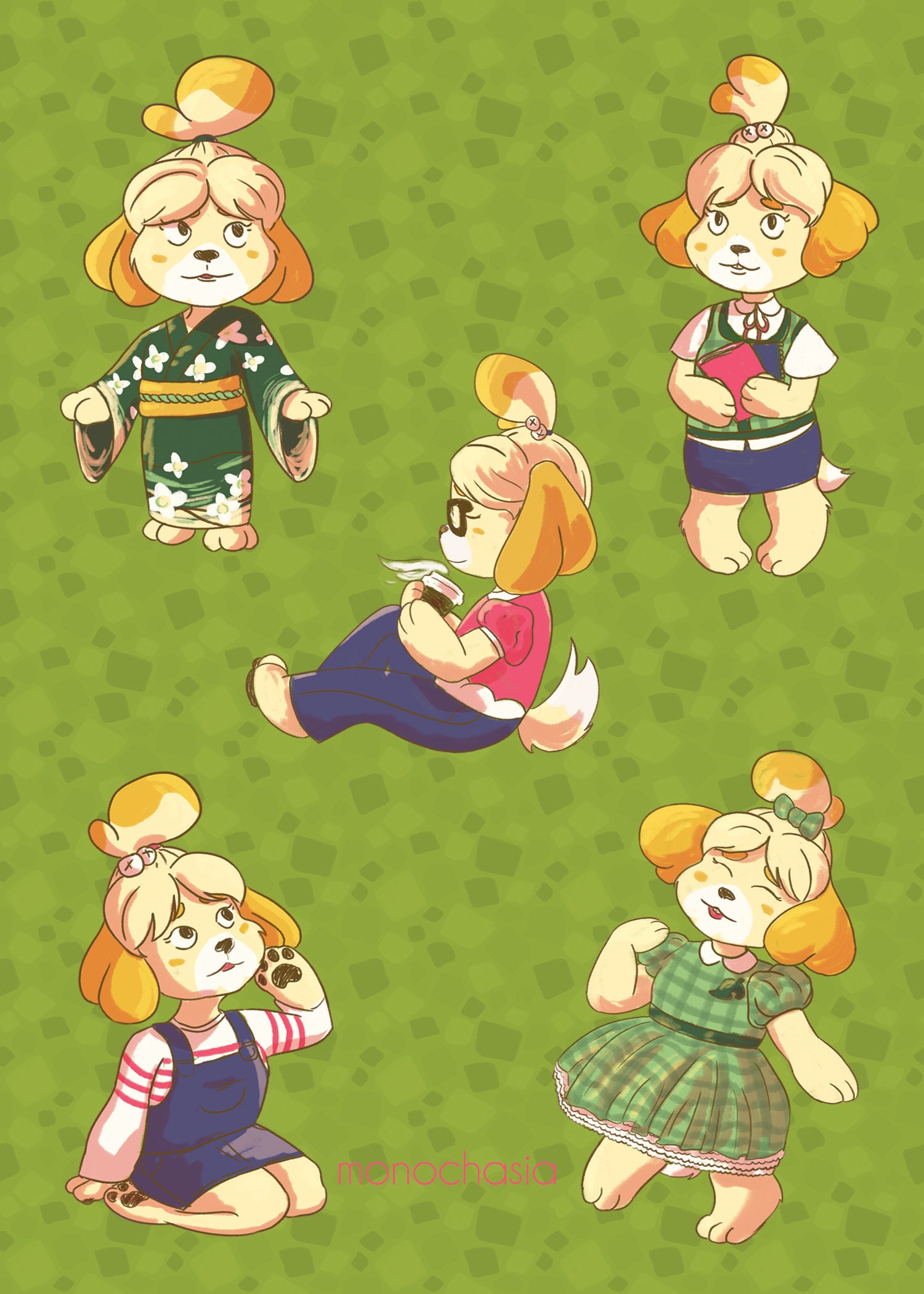 ACNL Isabelle Sticker Sheet // 5x7 - Etsy