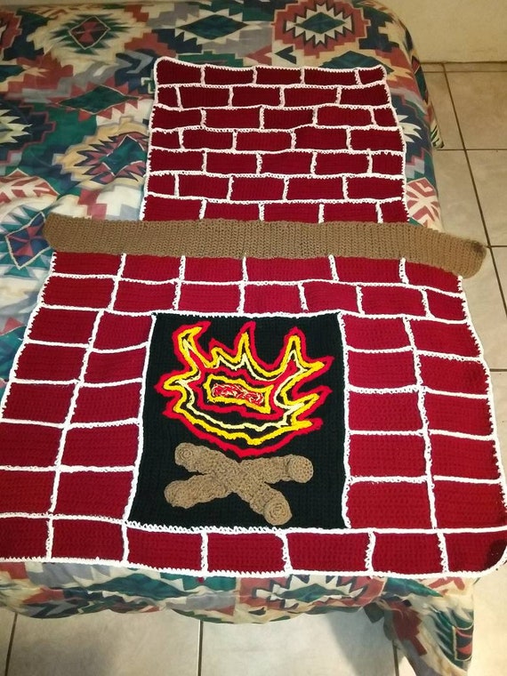 Santa's Majical Crocheted Fireplace | Etsy