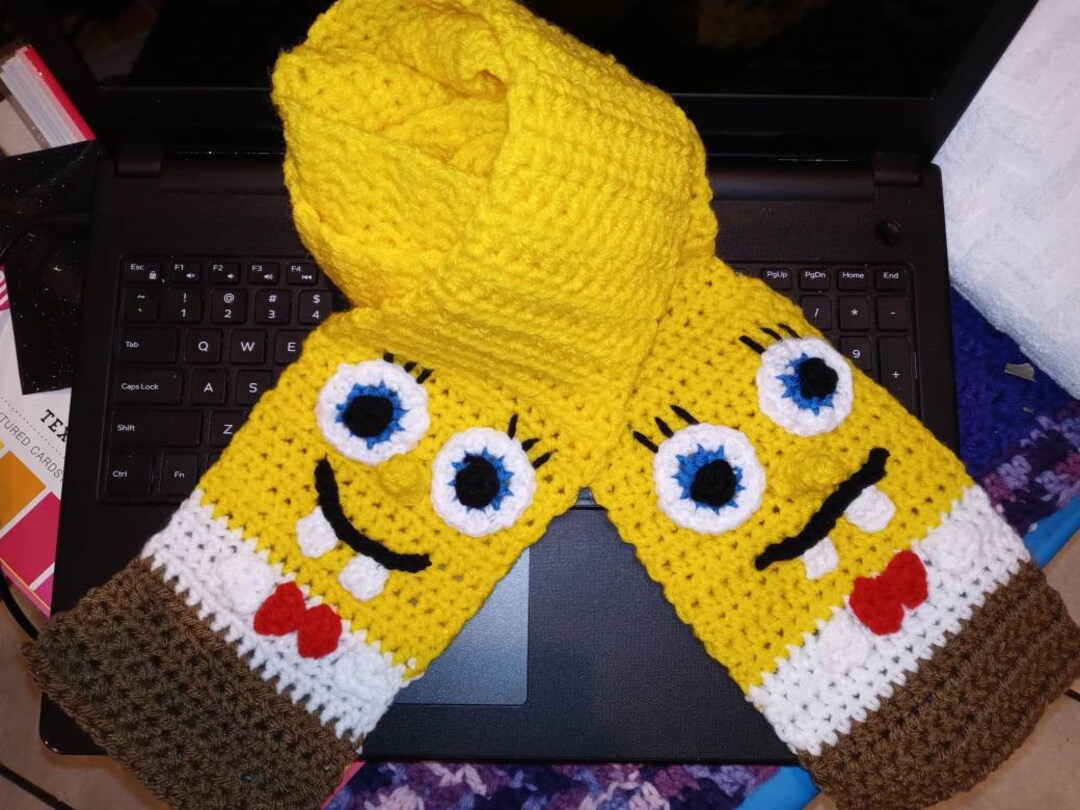 Crocheted Spongebob Inspired Scarf - Etsy