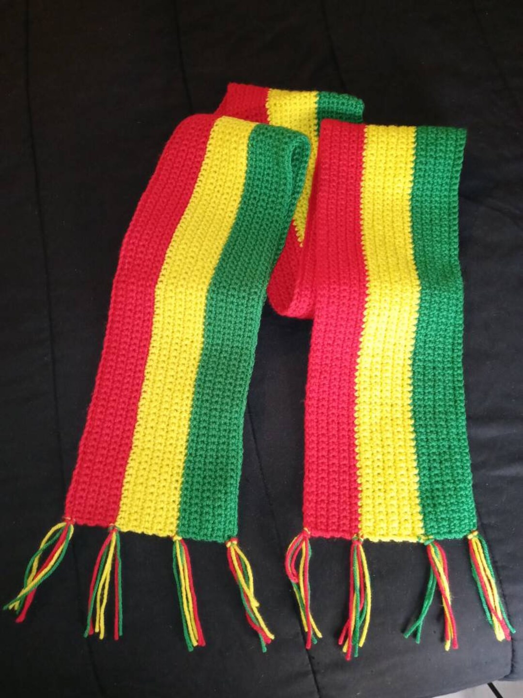 Colorful Crocheted Rasta Scarf - Etsy