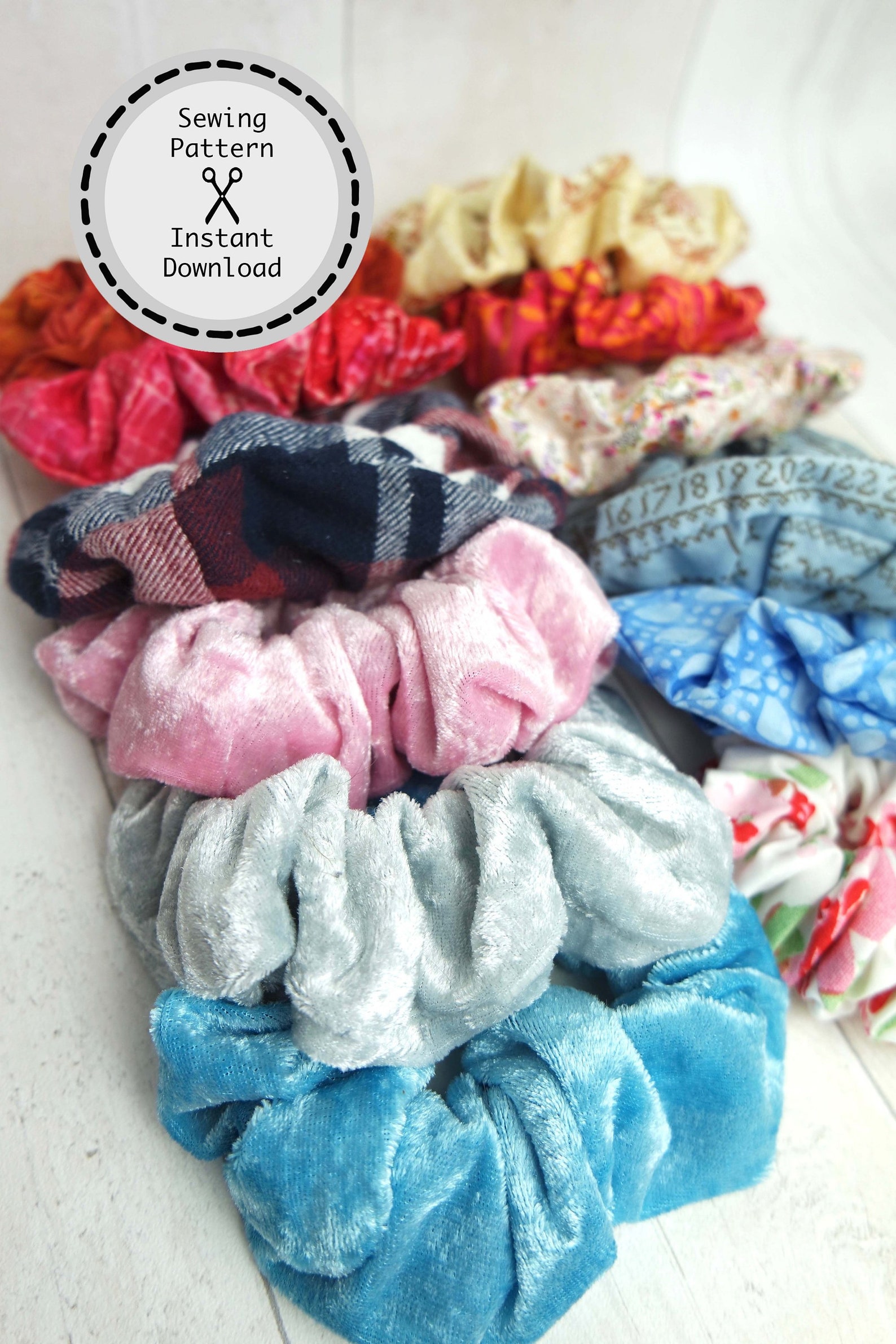 Hair Scrunchie PDF Sewing Pattern Instant Download Perfect | Etsy