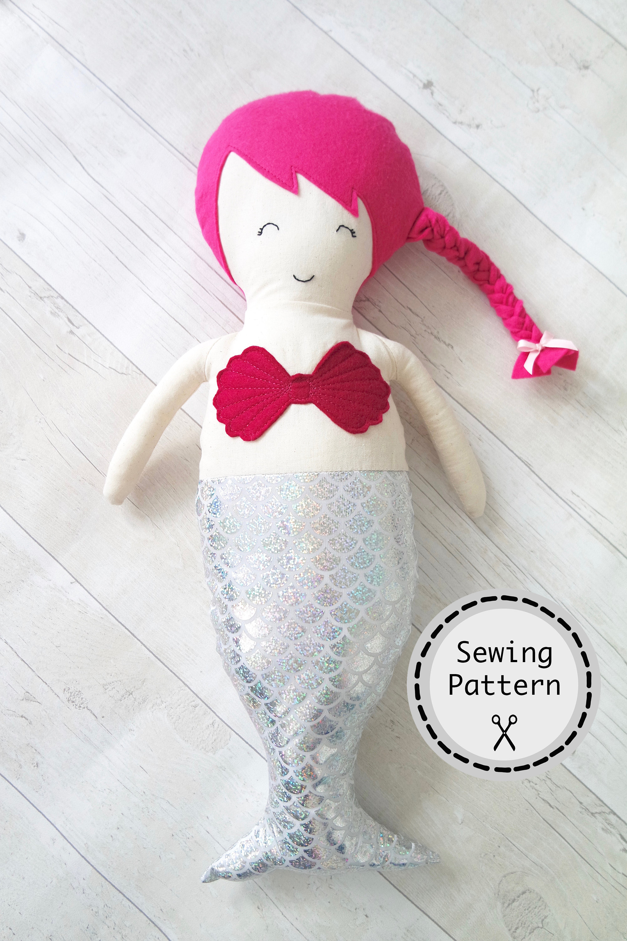 Mermaid Doll soft toy PDF Sewing Pattern | Etsy