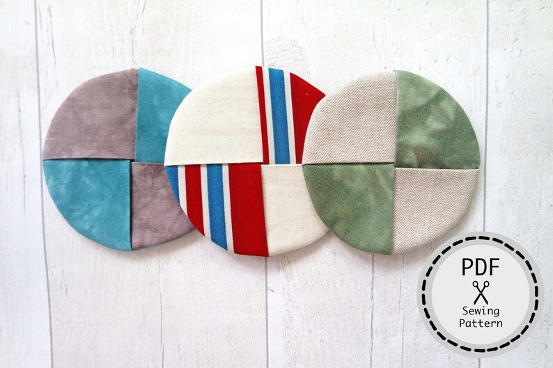 Round Coaster/ Patchwork Coaster PDF Sewing Pattern Instant - Etsy