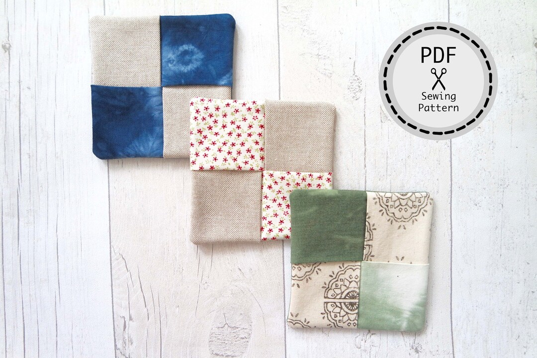 Square Coaster/ Patchwork Coaster PDF Sewing Pattern, Instant Download ...