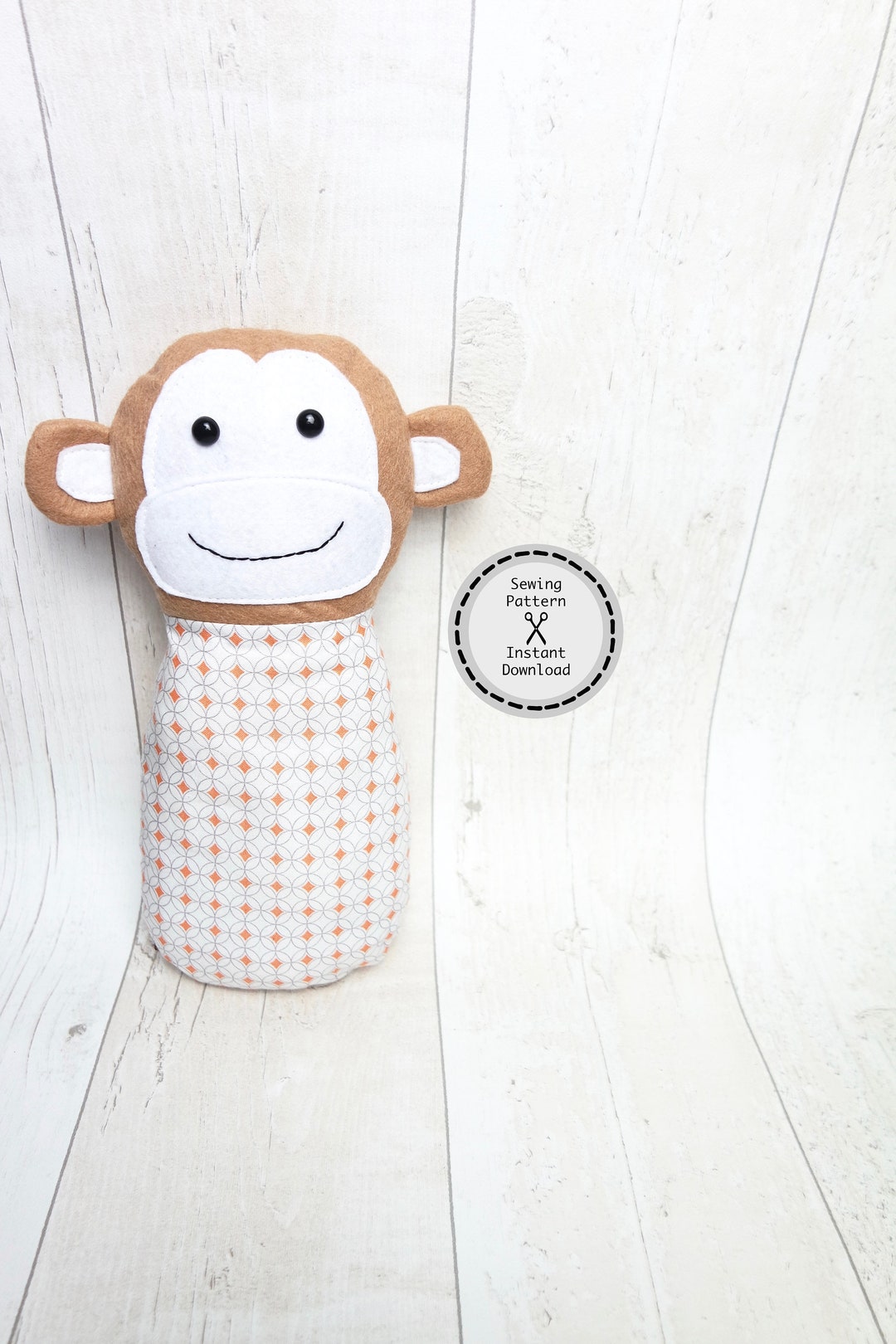 Monkey Cuddly Toy Soft Toy PDF Sewing Pattern Instant - Etsy