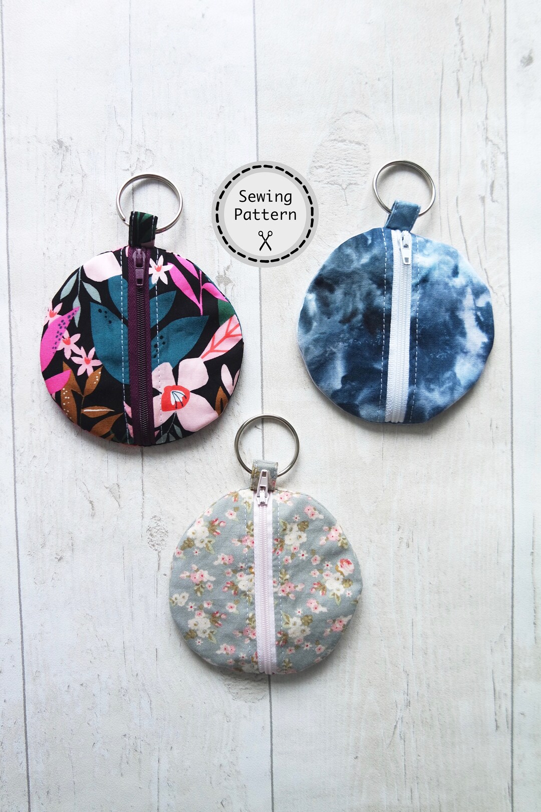 Key Ring Pouch, DIY Gift, PDF Sewing Pattern, Instant Download. - Etsy