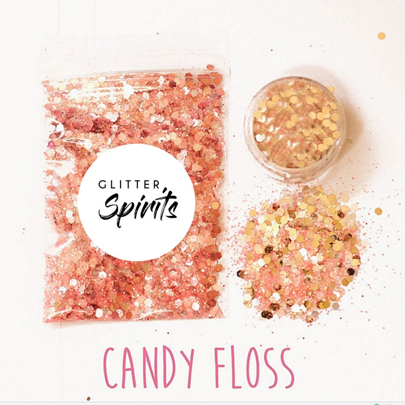 Orange Fluro Candy Floss Chunky Metallic Iridescent Glitter | Etsy