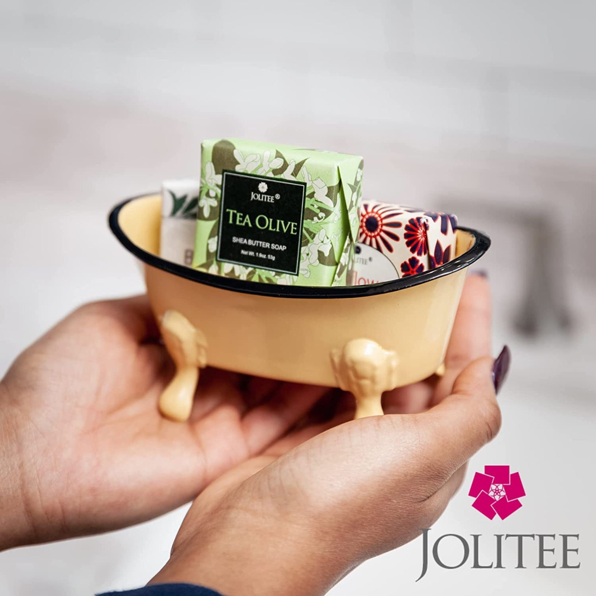 Rustic Enamel Soap Dish Bathtub Caddy, Metal Claw Foot Mini Bathtub ...