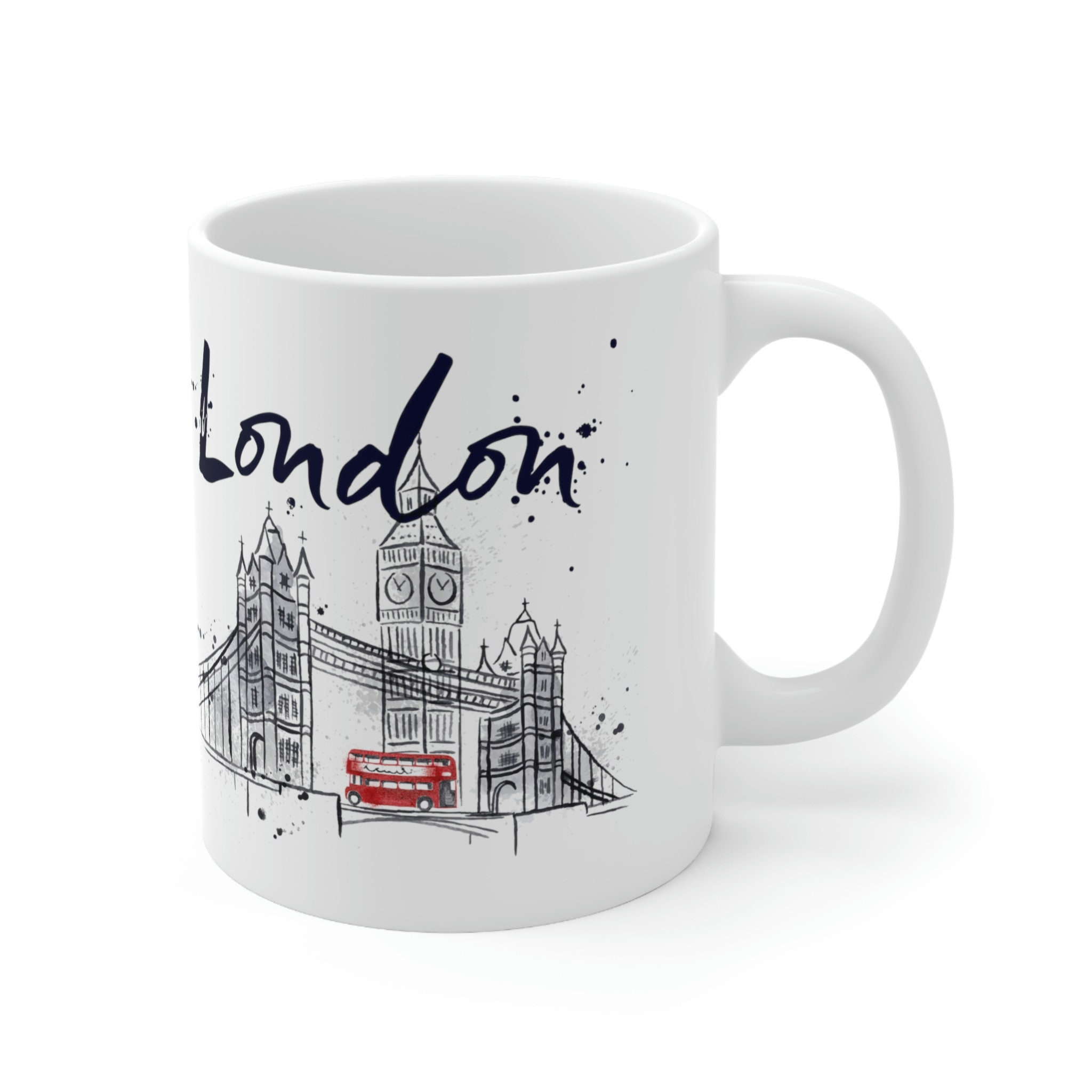London Coffee Mug London Skyline Art Prints, Double Decker Bus London ...