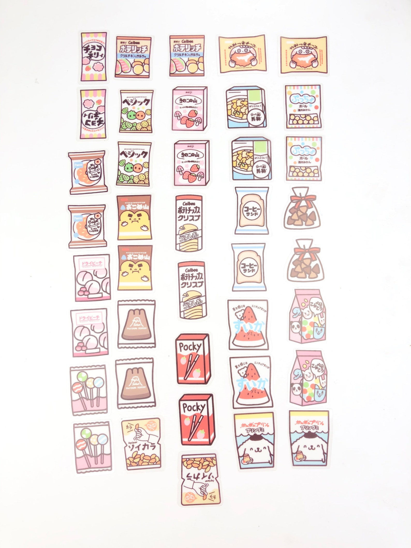 Kawaii Snack Sticker Pack Clear Stickers Collage Mixed Media | Etsy