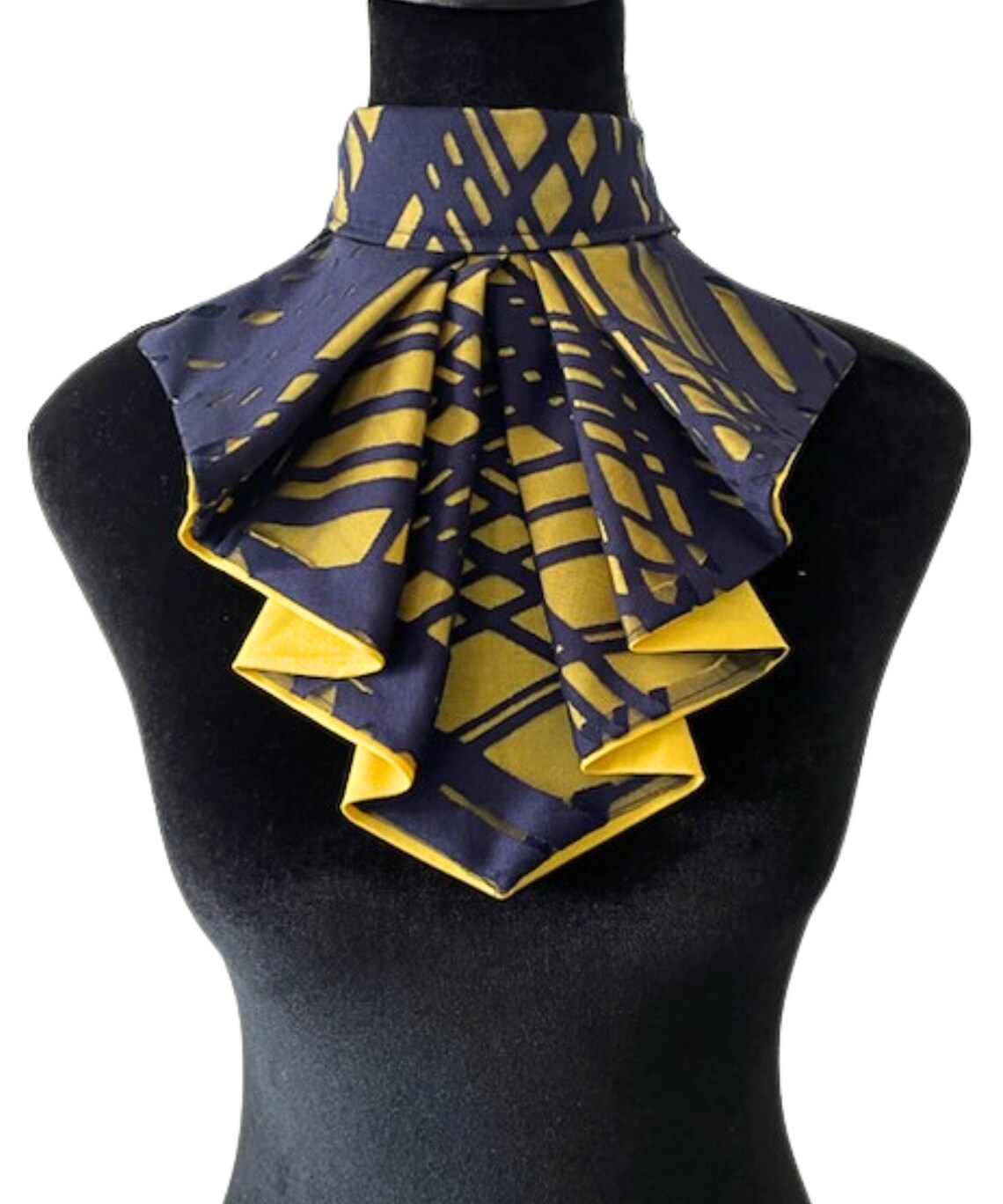 Yellow and Blue Jabot, Womens Jabot, Ladies Jabot, Jabot Collar ...