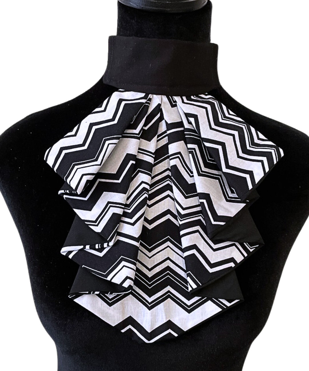 Jabot blanco y negro, Jabot para mujer, Jabot para damas, collar Jabot ...