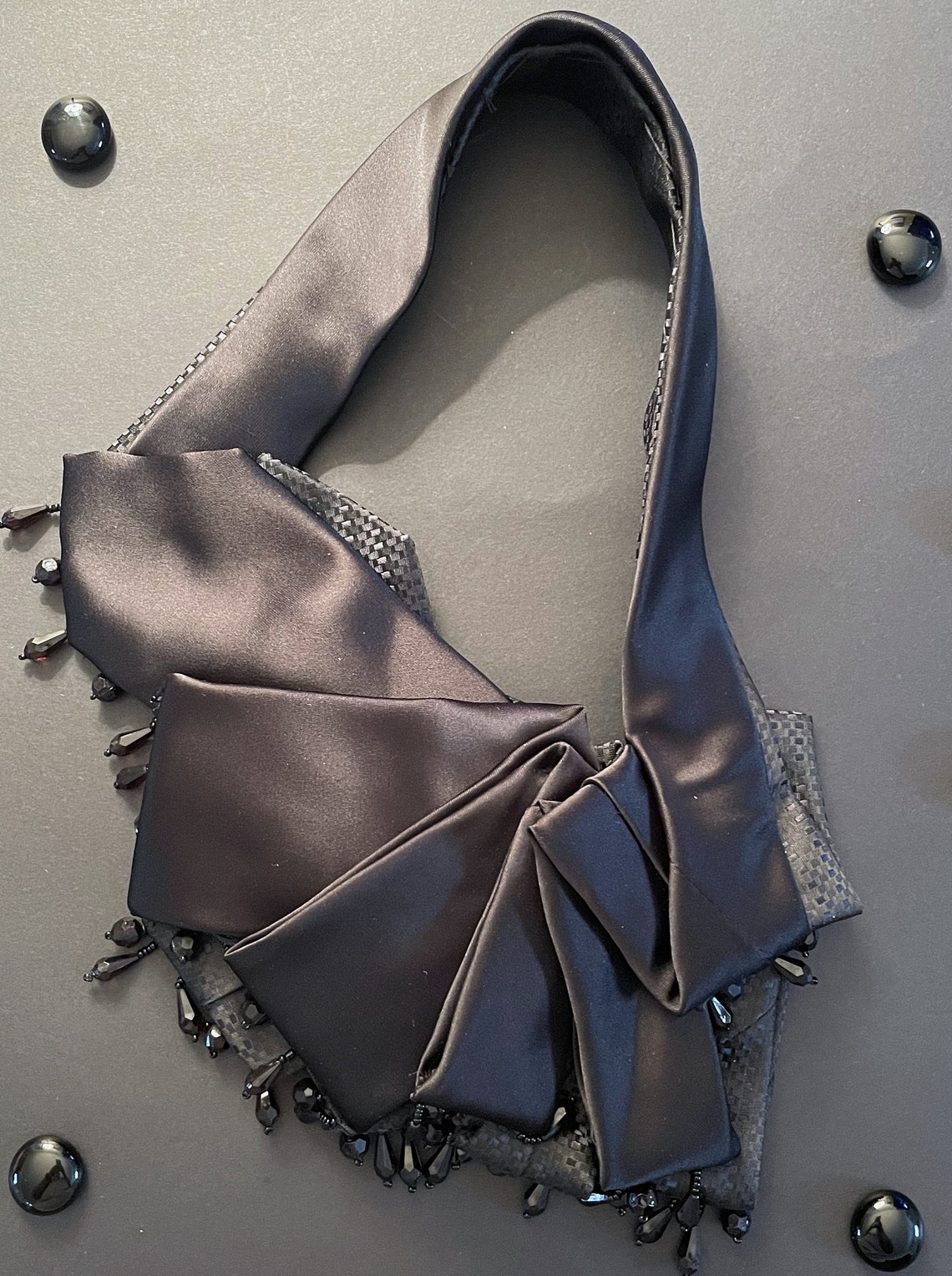 Black Refurbished Repurposed Women's Necktie, Scarf Necktie, Neck ...