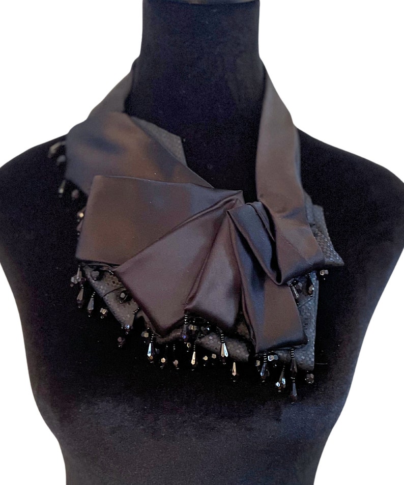 Black Refurbished Repurposed Women's Necktie, Scarf Necktie, Neck ...