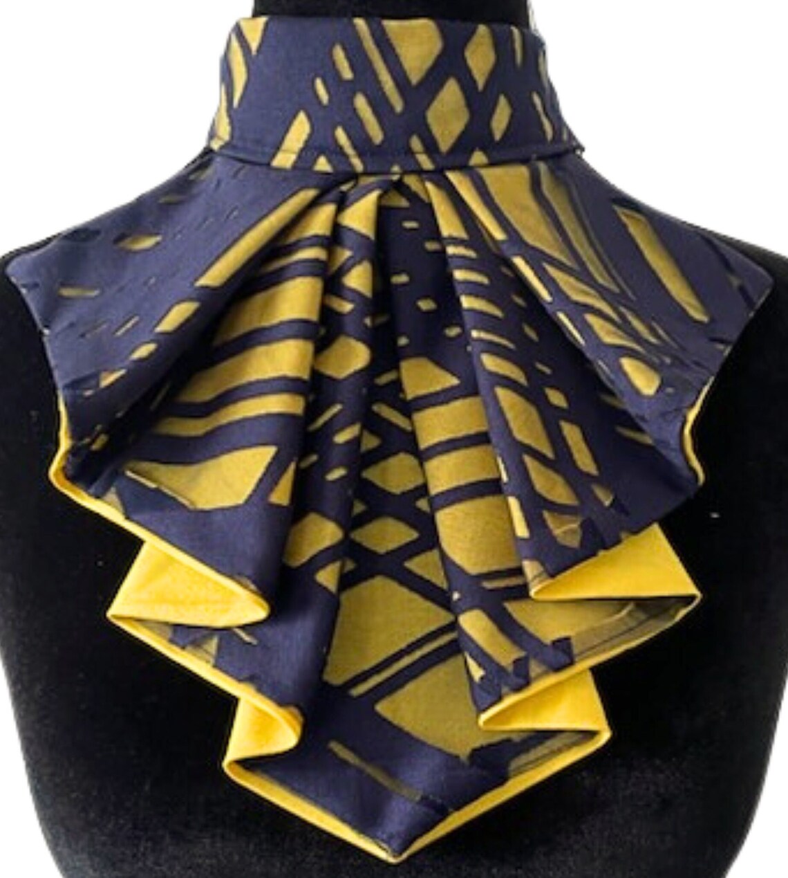 Yellow and Blue Jabot, Womens Jabot, Ladies Jabot, Jabot Collar ...