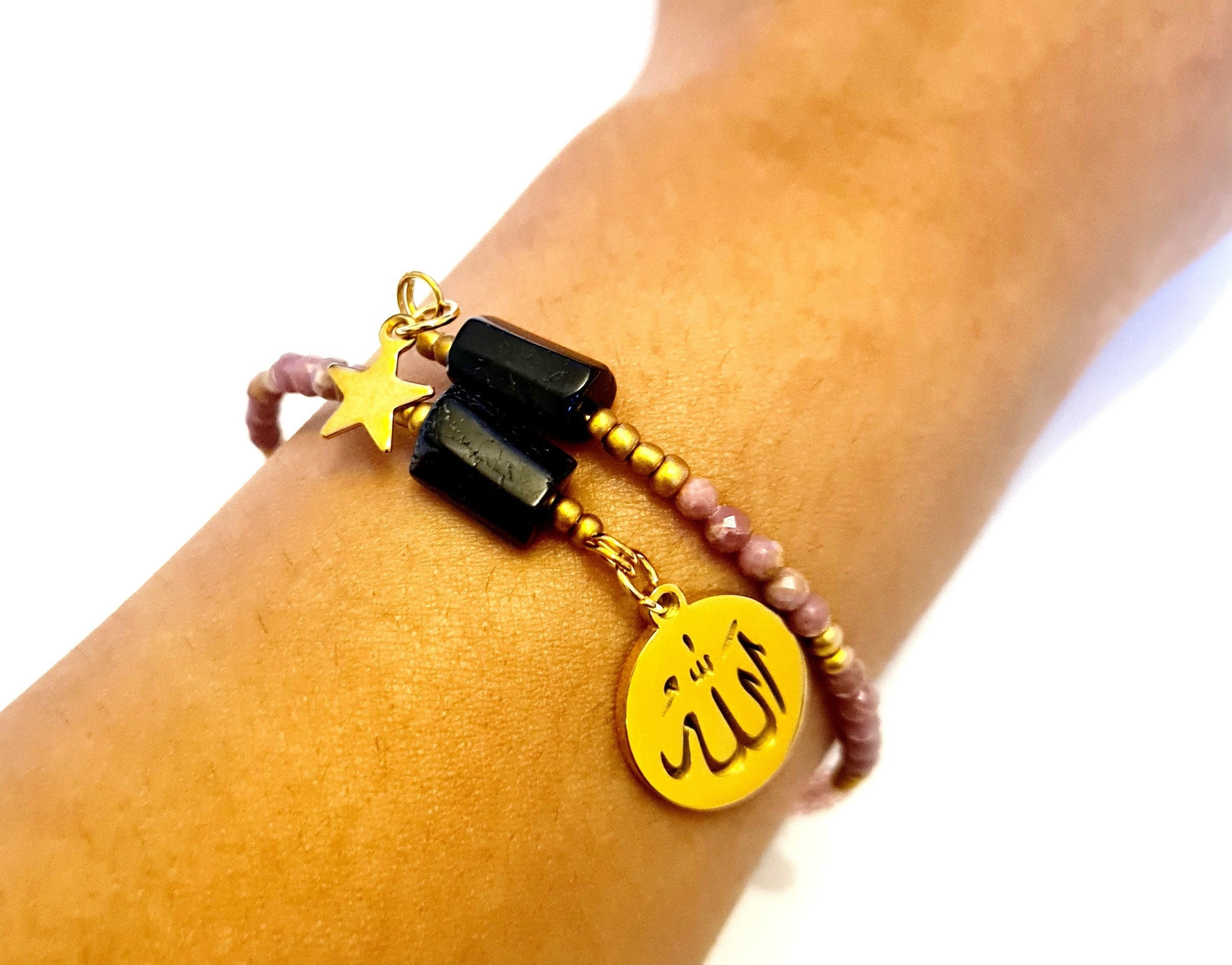 Allah Bracelet, Tourmaline Bracelet, Cubic Zirconia Bracelet ...