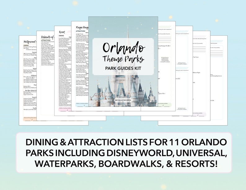 Orlando Theme Parks: Park Guides Kit Vacation Planning | Etsy