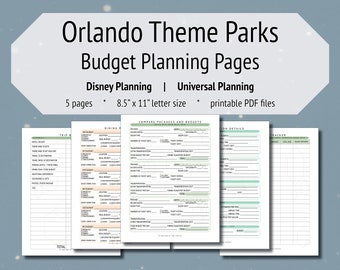 California Theme Parks: Budget Planning Pages Vacation - Etsy