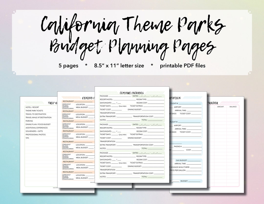 California Theme Parks: Budget Planning Pages Vacation Planning ...