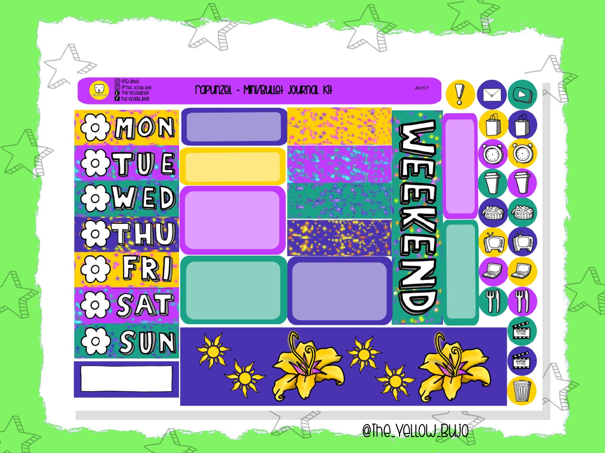 Princess Rapunzel Mini / Bullet Journal Planner Stickers Kit. - Etsy