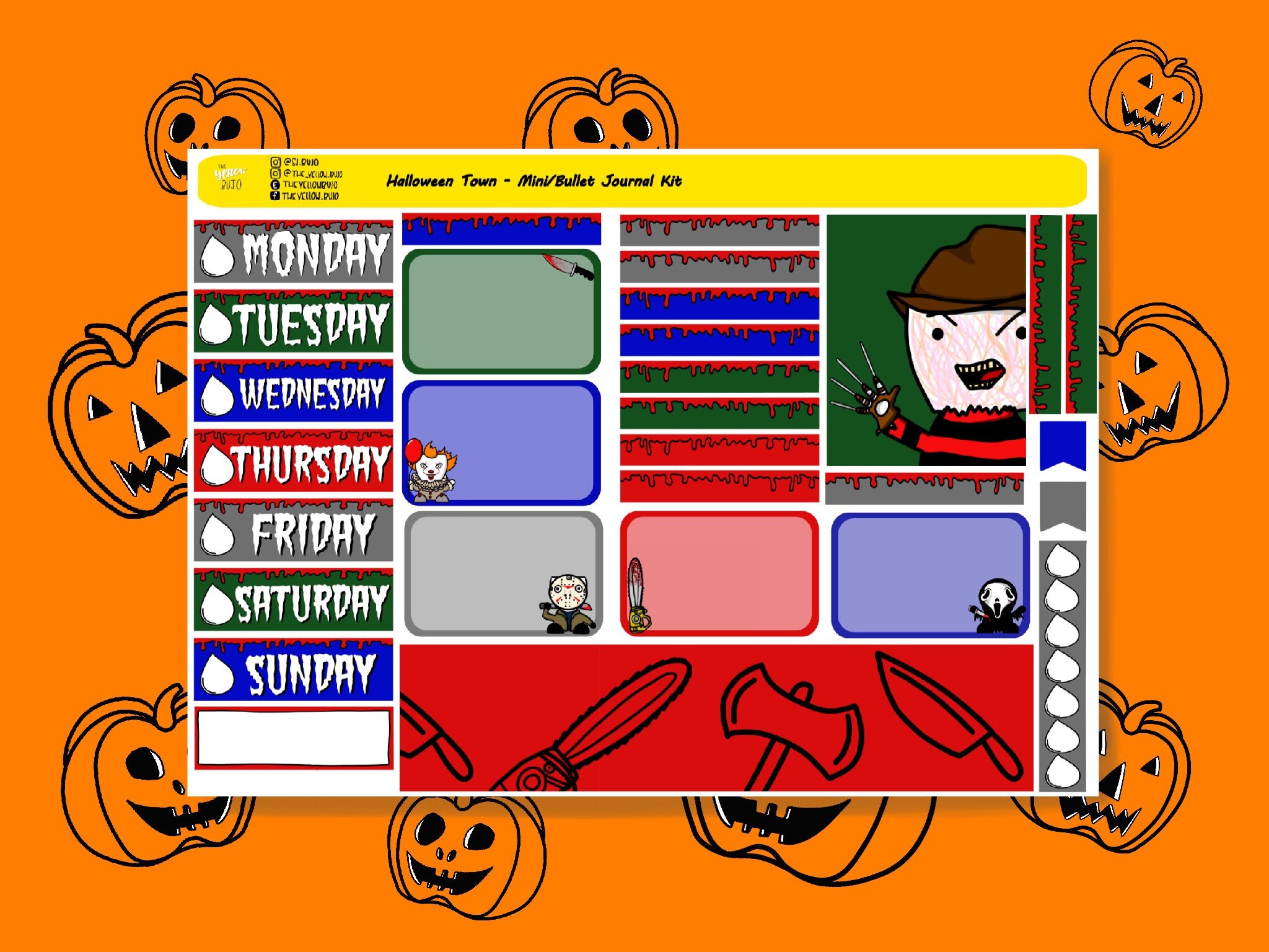 Horror Movie Night Halloween Mini / Bullet Journal Planner | Etsy